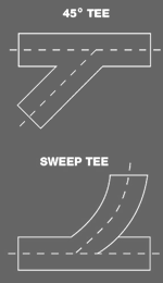 45 degree Tees & Sweep Tees | omegasteel.com.au